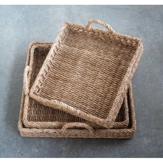 Decorative Hand-Woven Tray with Handles – Park and Oak Collected