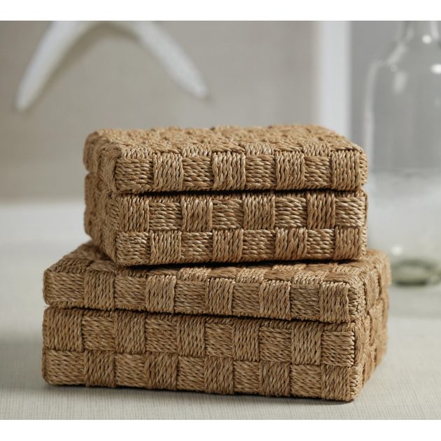 Natural Abaca Rope Hinged Box with Suede Interior - Small – Park and ...
