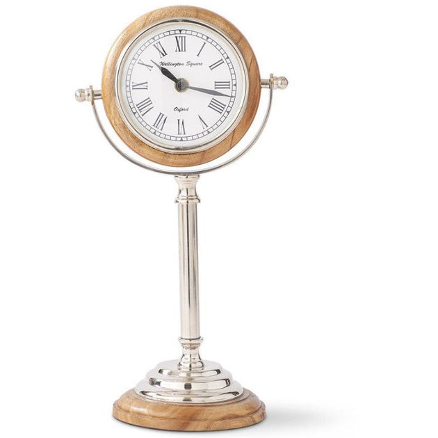 Round Tabletop Clock On Pedestal – Park and Oak Collected